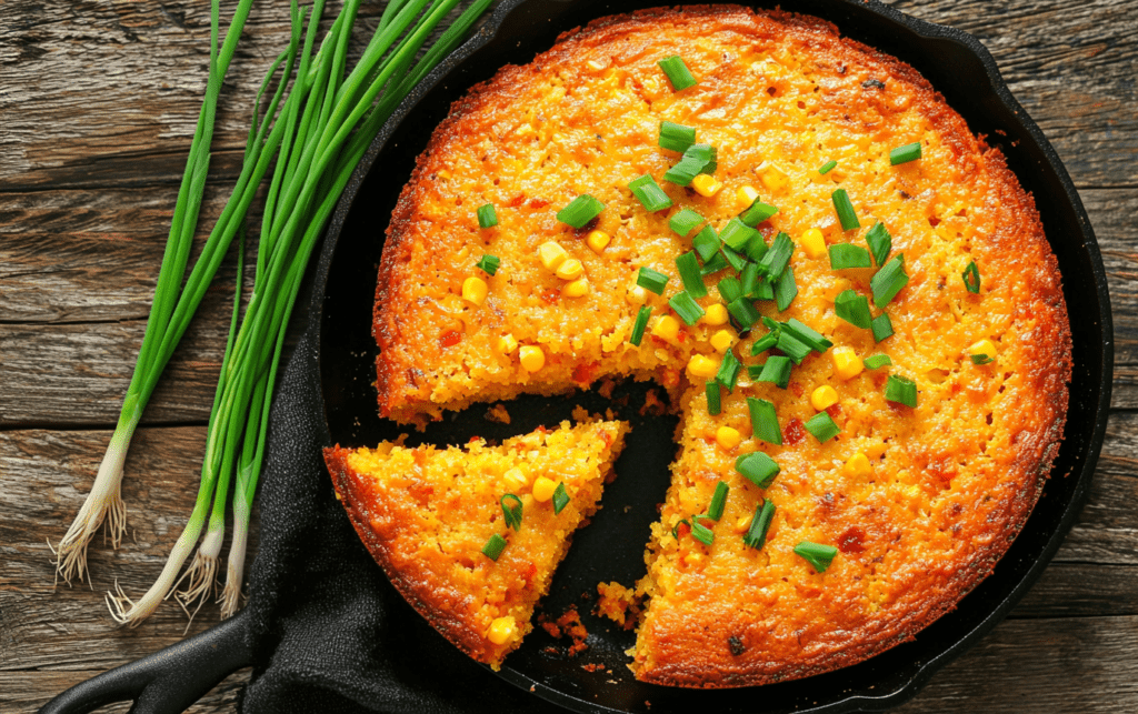 Spicy Kimchi Cornbread - SoyRice Kitchen