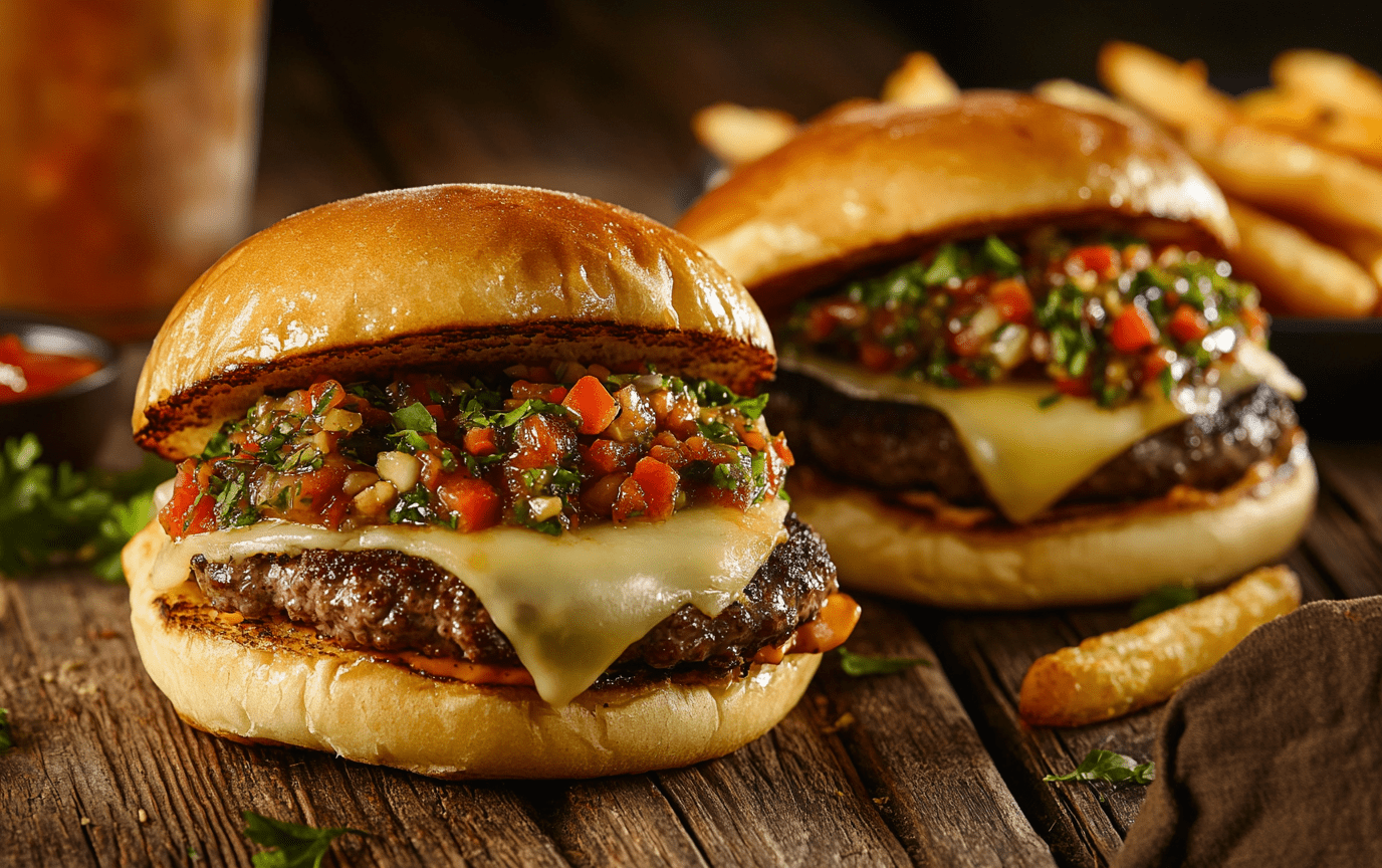 Perfect Spicy Hatch Chile Burgers - SoyRice Kitchen