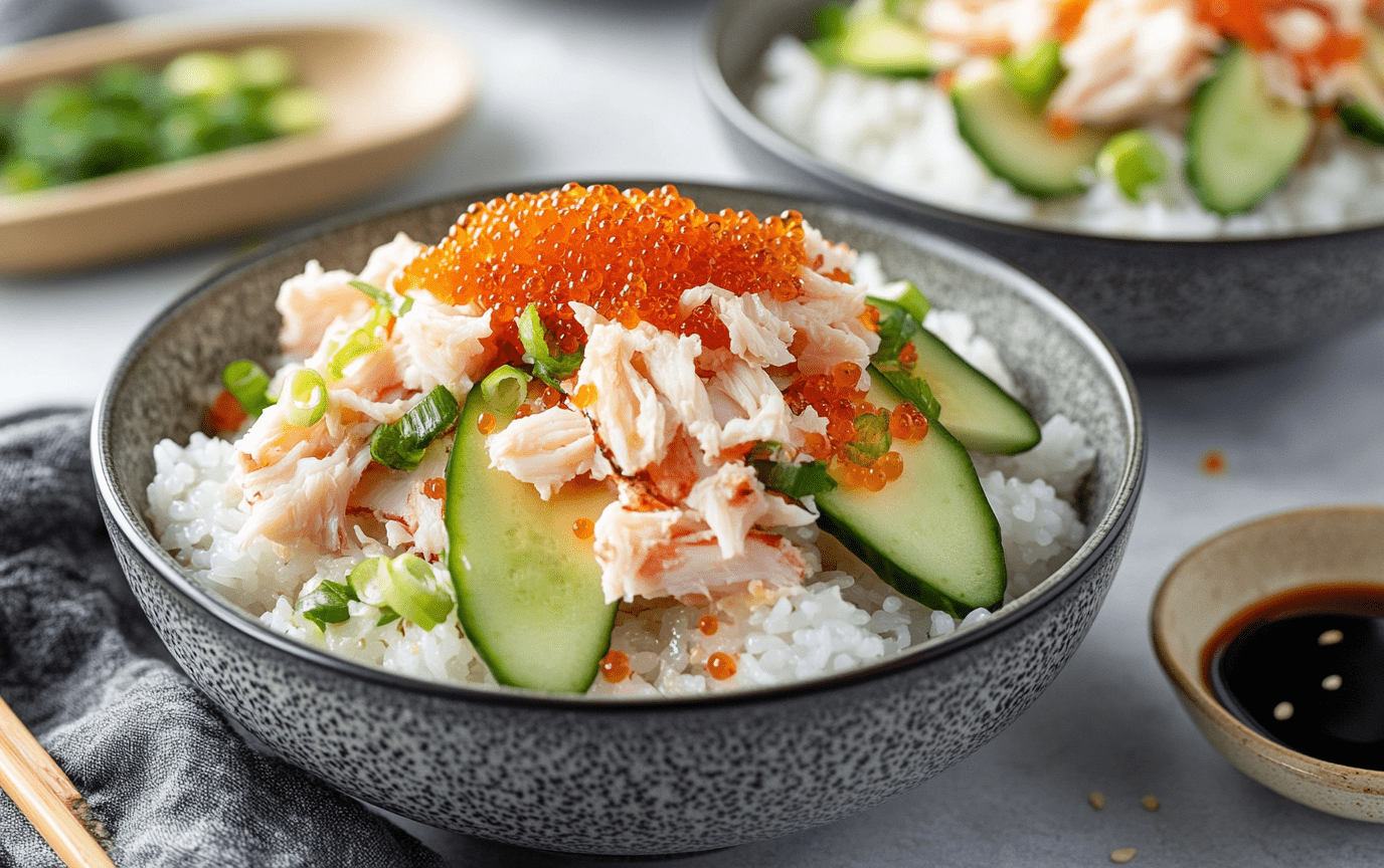 Easy Crab and Avocado Rice Bowls - SoyRice Kitchen