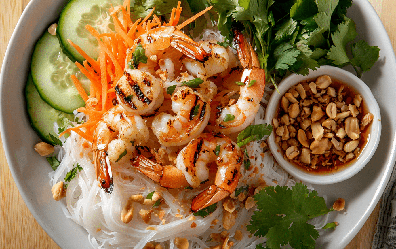 Chilled Lemongrass Shrimp Noodles - SoyRice Kitchen