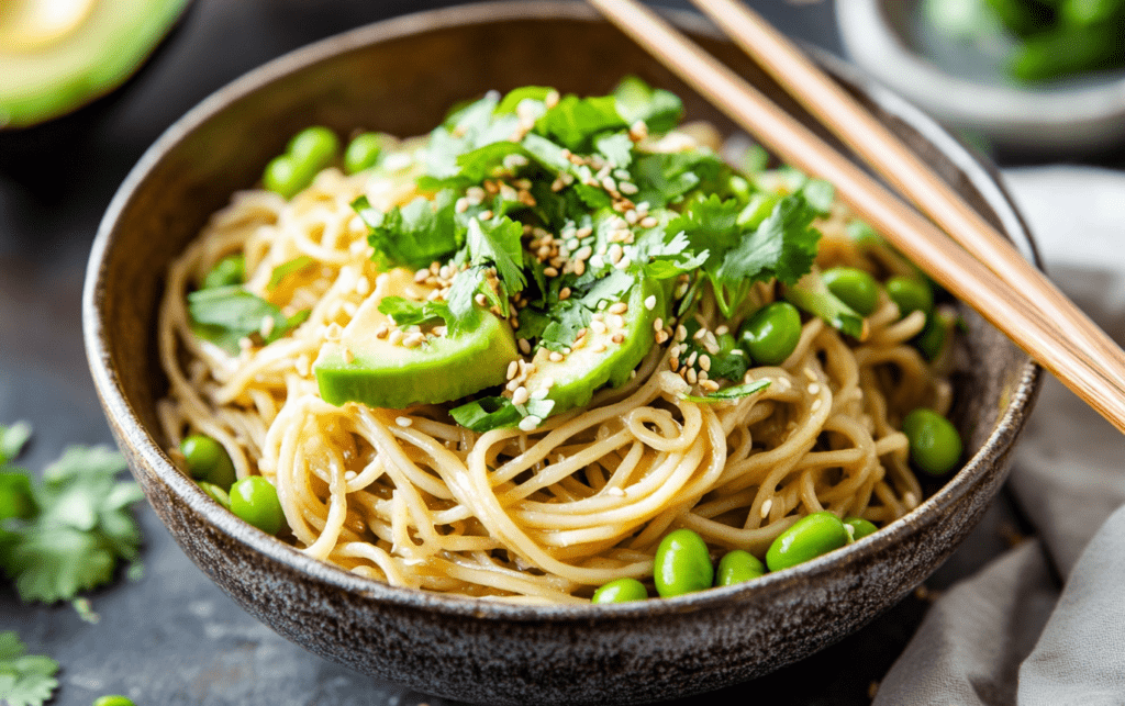 Chilled Sesame Miso Noodles - SoyRice Kitchen