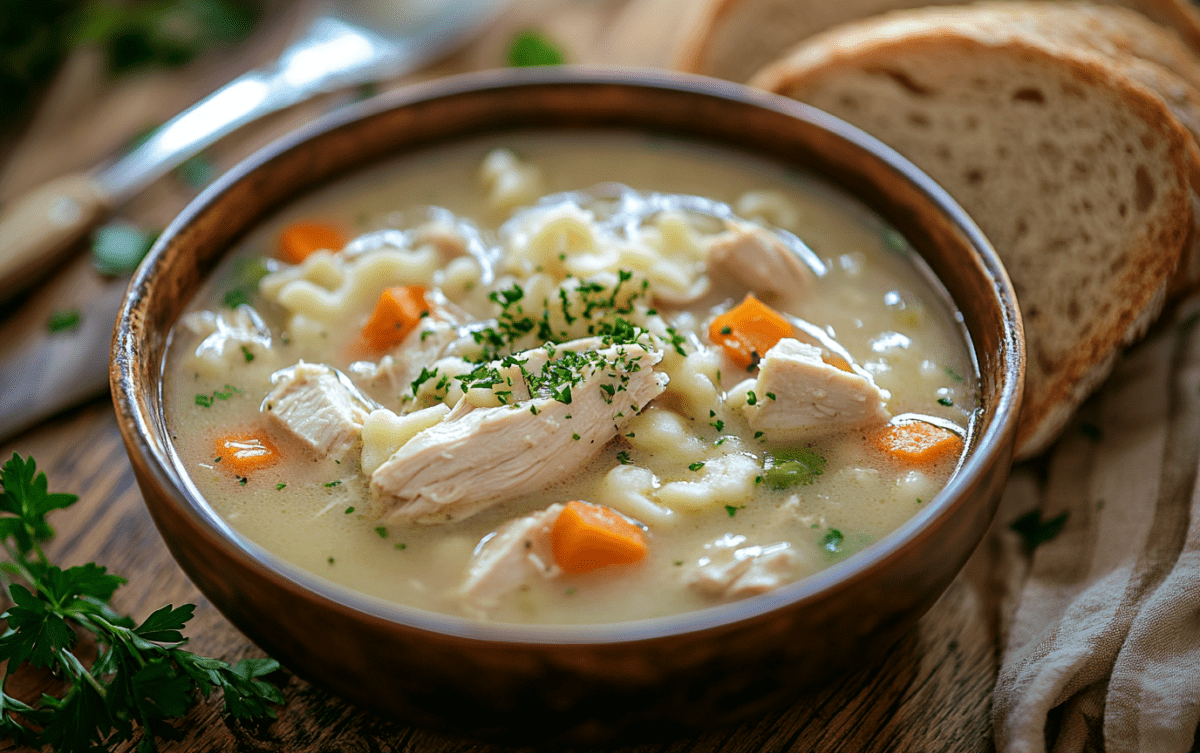 Chicken Spaetzle Soup - SoyRice Kitchen