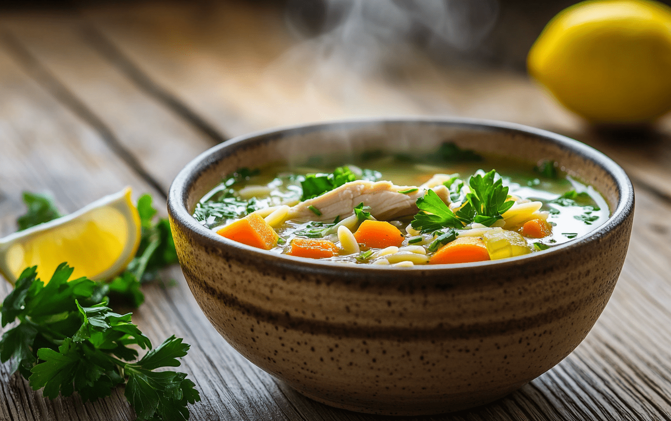 #1 Zesty Chicken Orzo Soup - SoyRice Kitchen