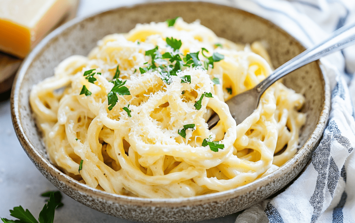 Cheesy Garlic Noodles - SoyRice Kitchen