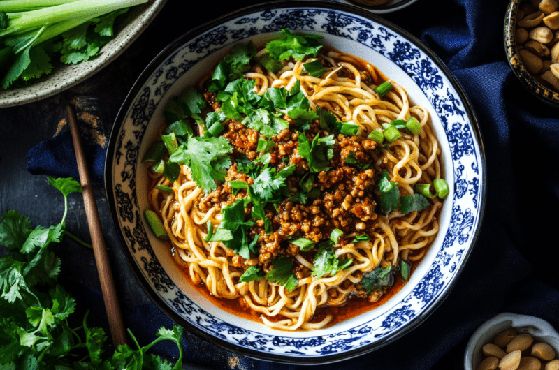 Easy Spicy Sichuan Dan Dan Noodles - SoyRice Kitchen