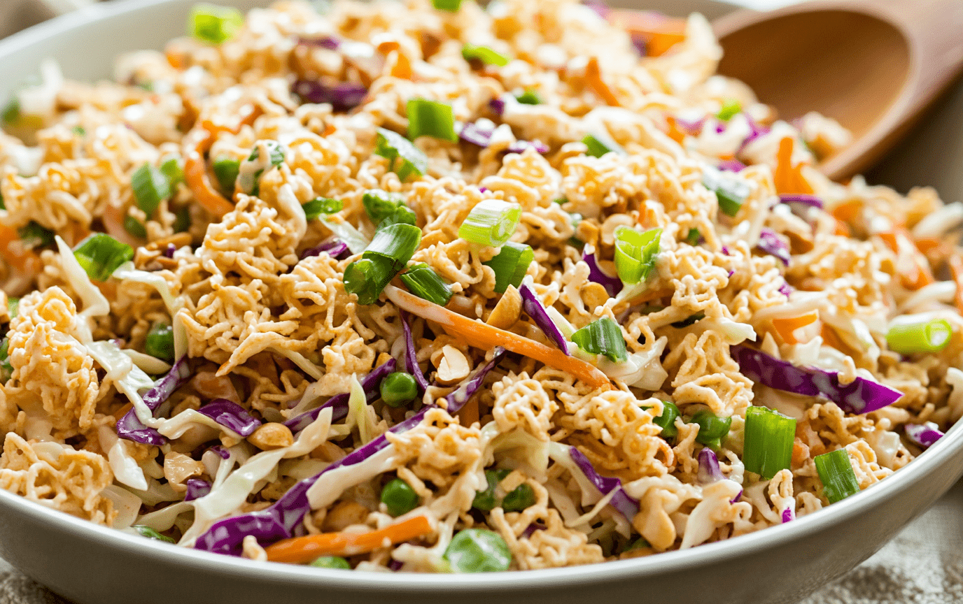 Crunchy Ramen Coleslaw - SoyRice Kitchen