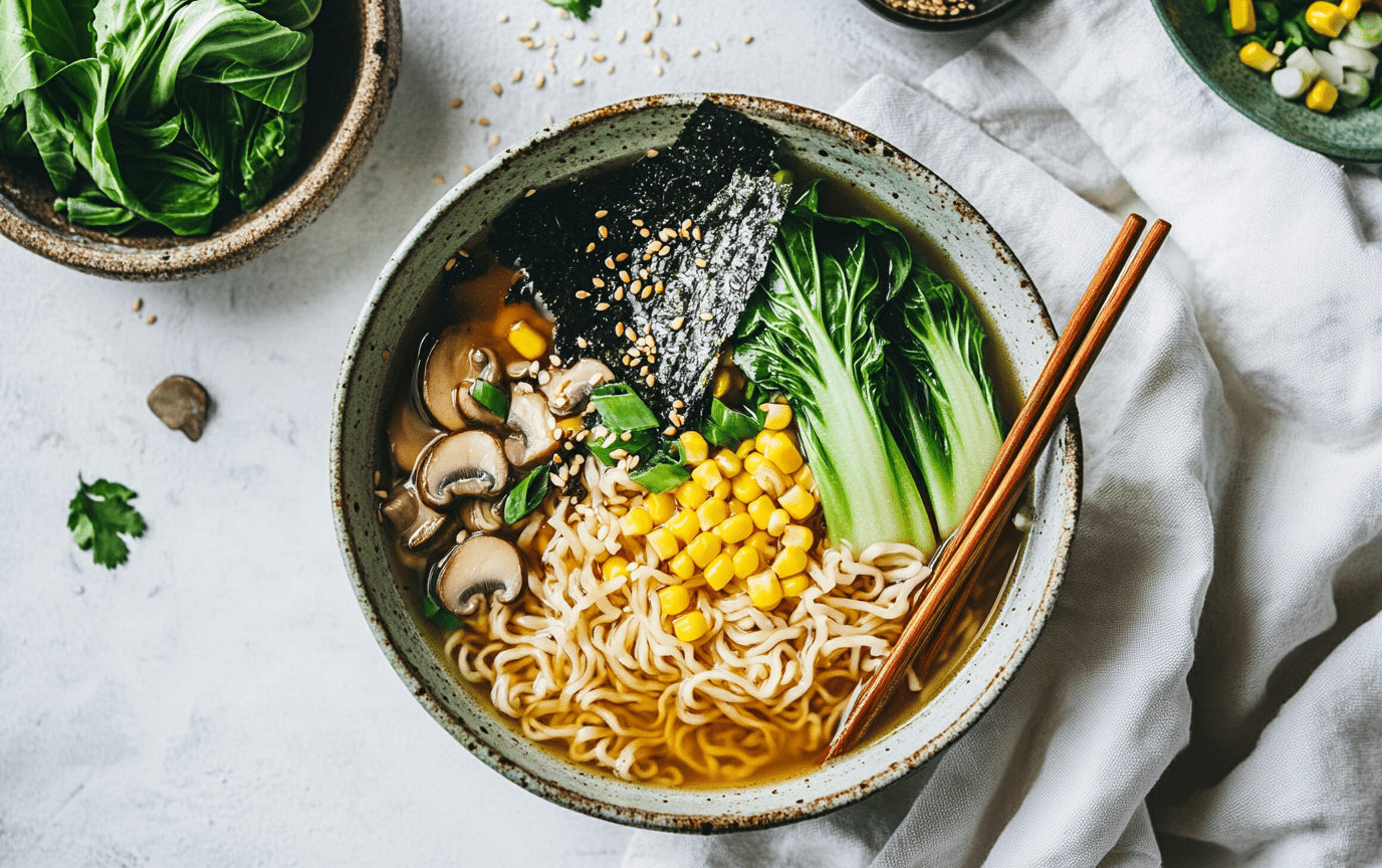 Quick Vegan Spicy Miso Ramen - SoyRice Kitchen