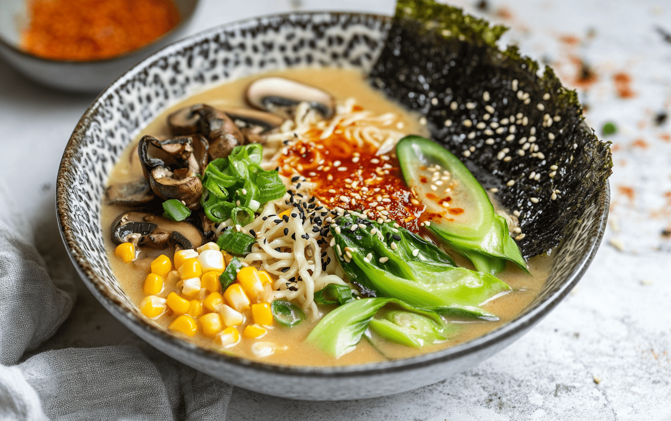 Quick Vegan Spicy Miso Ramen - SoyRice Kitchen