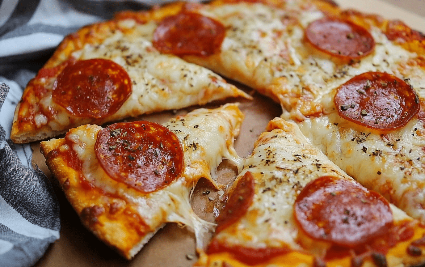 Air Fryer Turkey Pepperoni Pizza - SoyRice Kitchen