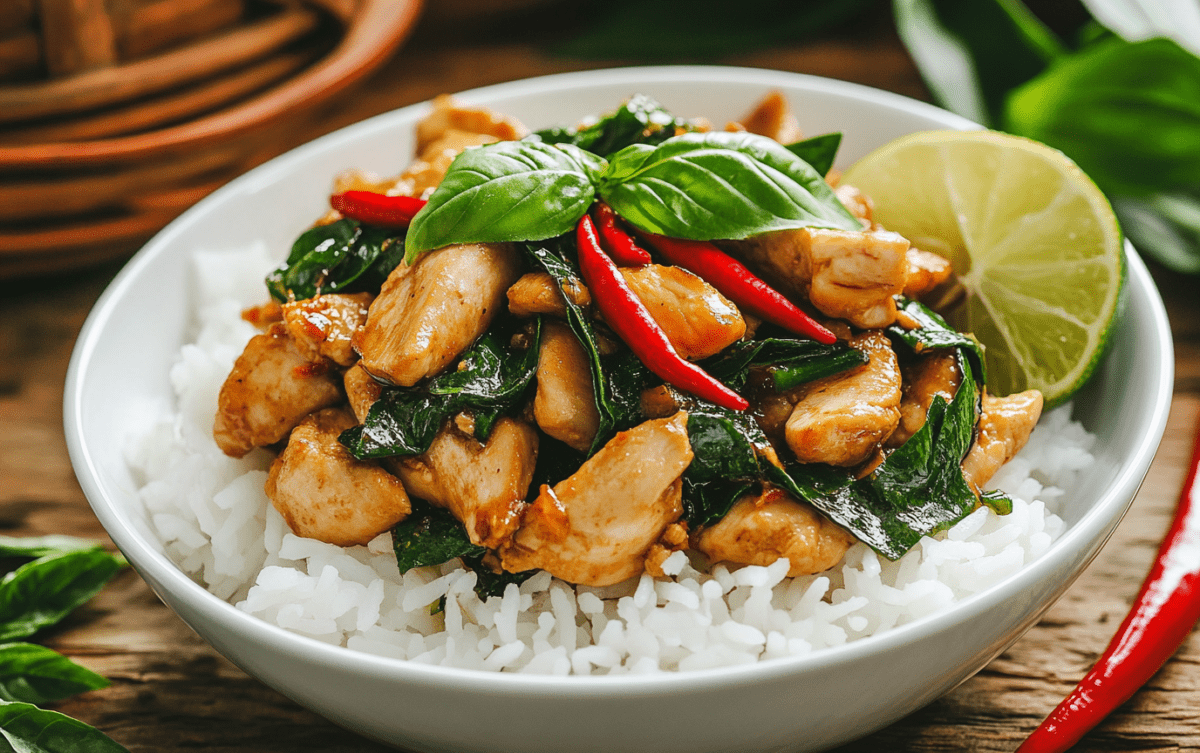 Quick Thai Basil Chicken - SoyRice Kitchen