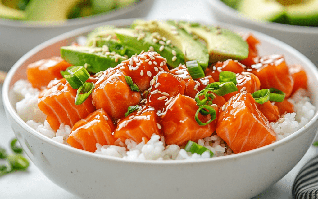 Quick Salmon Poke Bowls - SoyRice Kitchen