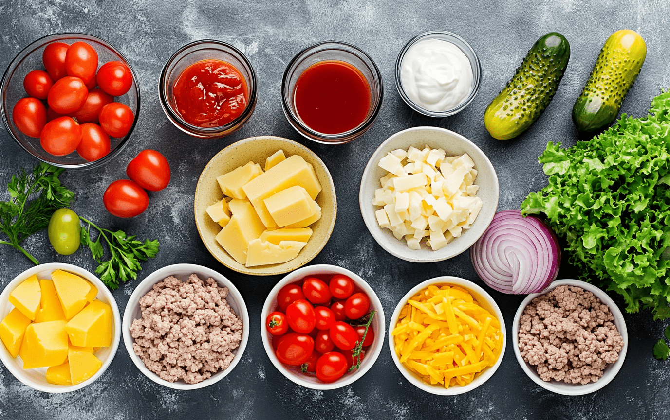 Quick Cheeseburger Salad - SoyRice Kitchen