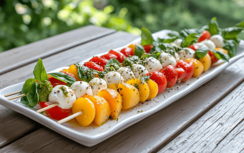 Easy Fresh Caprese Skewers - SoyRice Kitchen