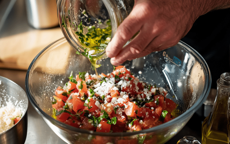 Tomato Basil Crostini - SoyRice Kitchen