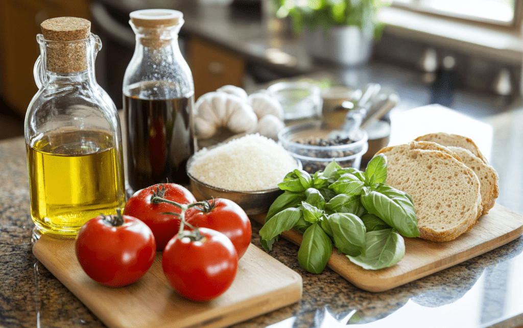 Tomato Basil Crostini - SoyRice Kitchen