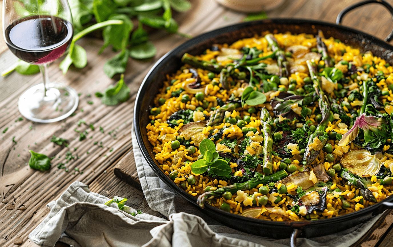 Yummy Spring Vegetable Paella - SoyRice Kitchen