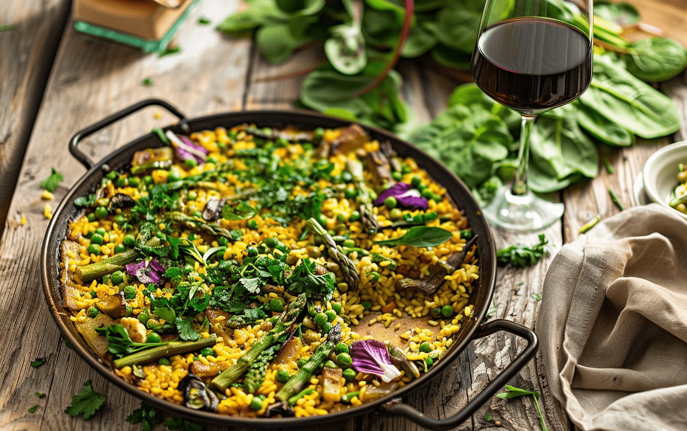 Yummy Spring Vegetable Paella - SoyRice Kitchen