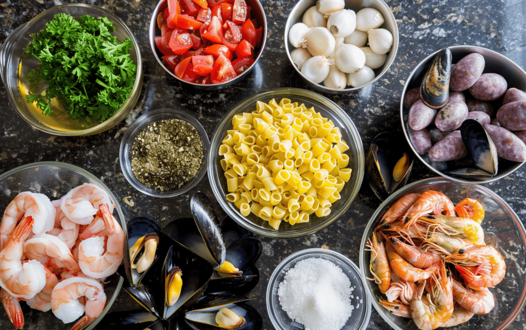 Easy Mediterranean Seafood Fregola - SoyRice Kitchen