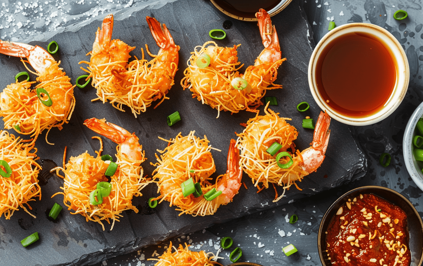 Crispy Noodle-Wrapped Prawns - SoyRice Kitchen