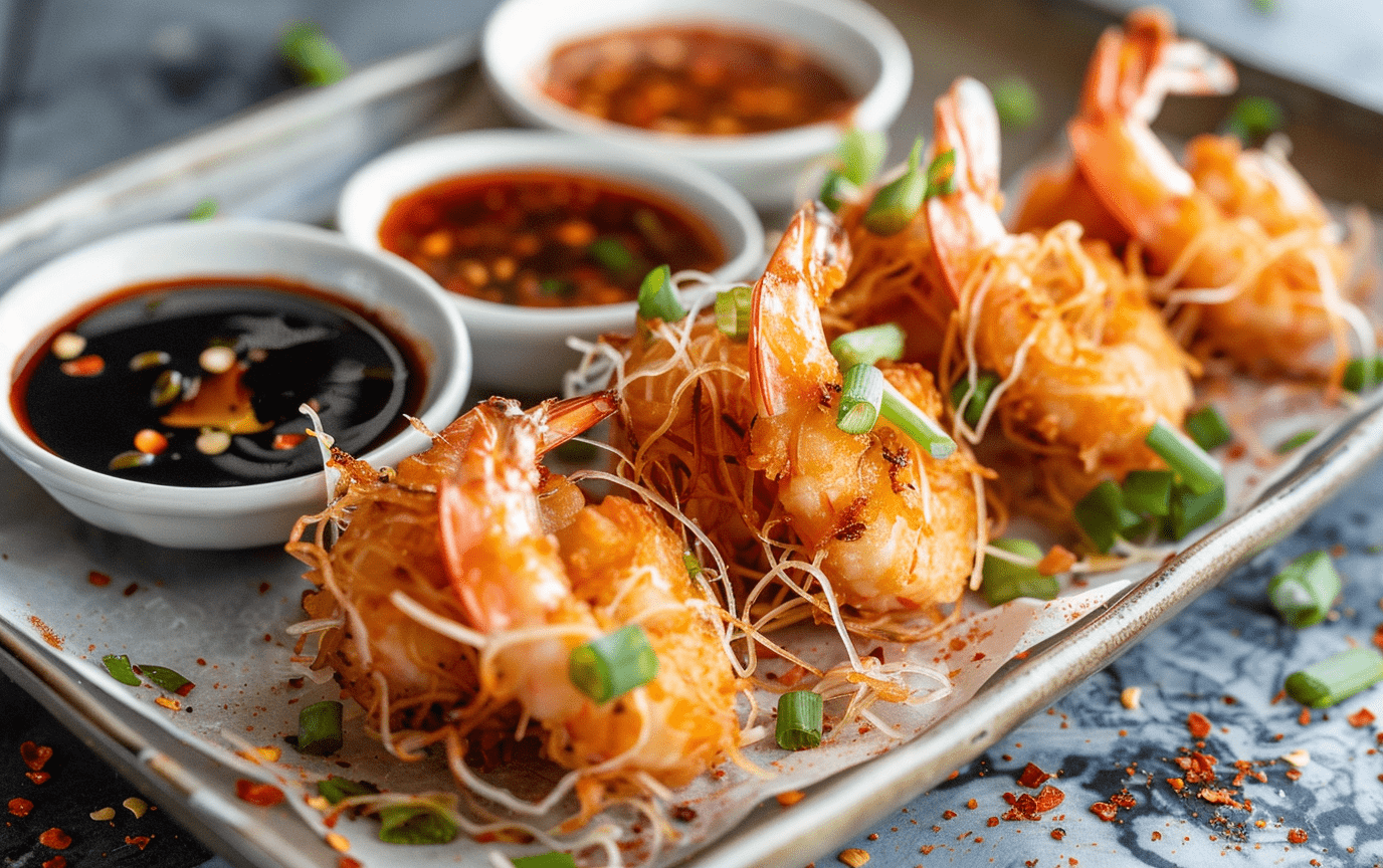 Crispy Noodle-Wrapped Prawns - SoyRice Kitchen