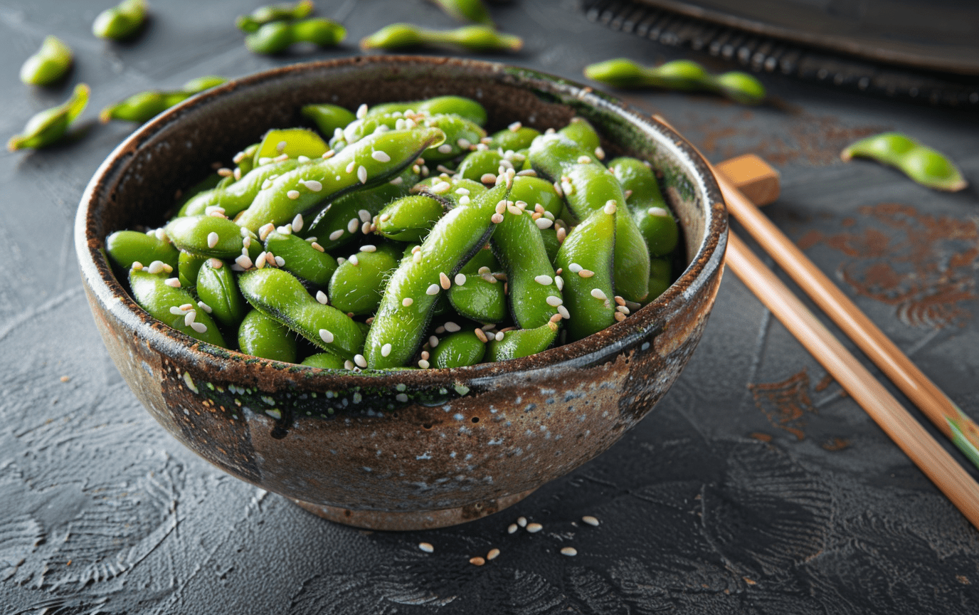 Spicy Garlic Ginger Edamame - SoyRice Kitchen