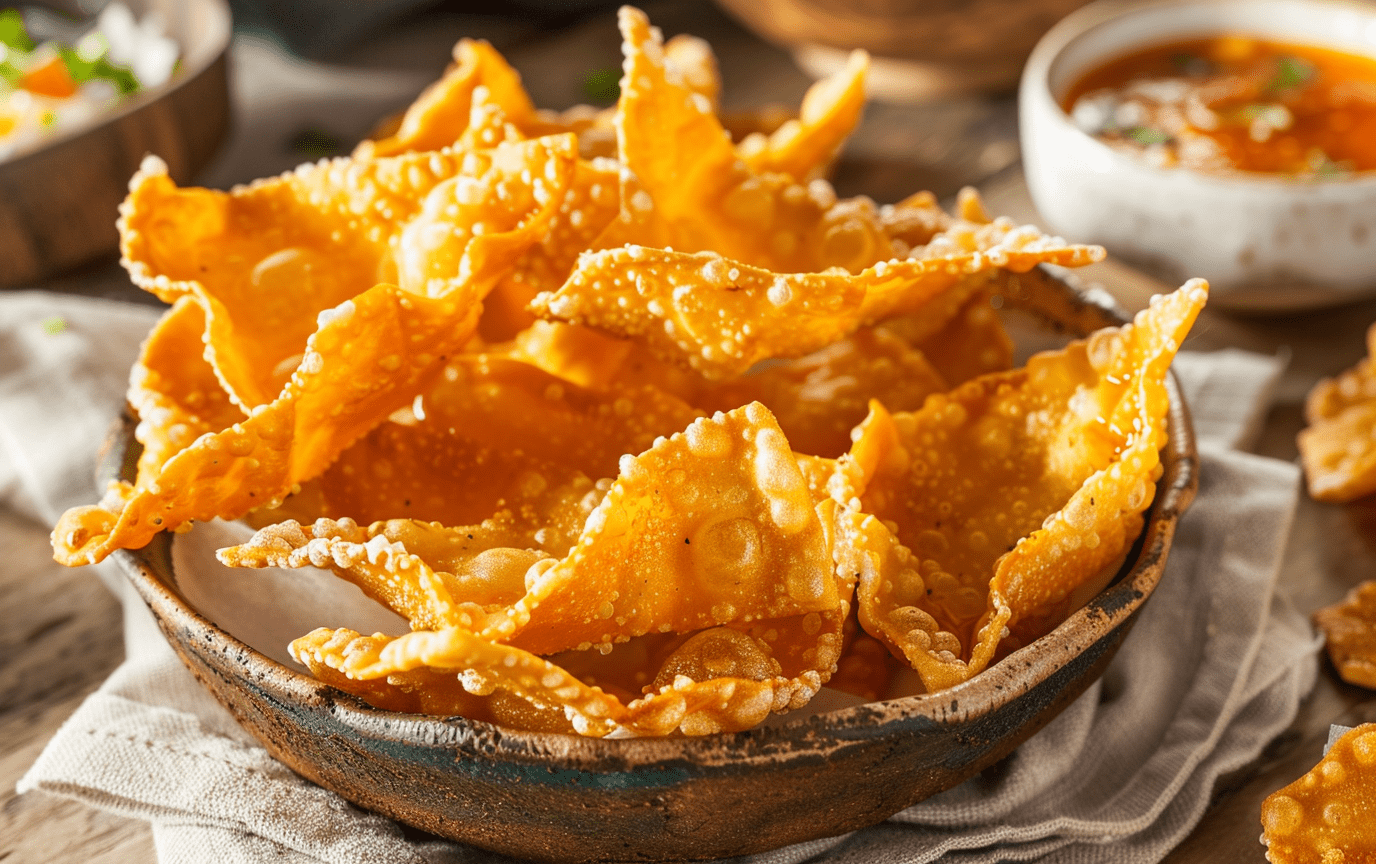 Crispy Fried Wonton Strips - SoyRice Kitchen