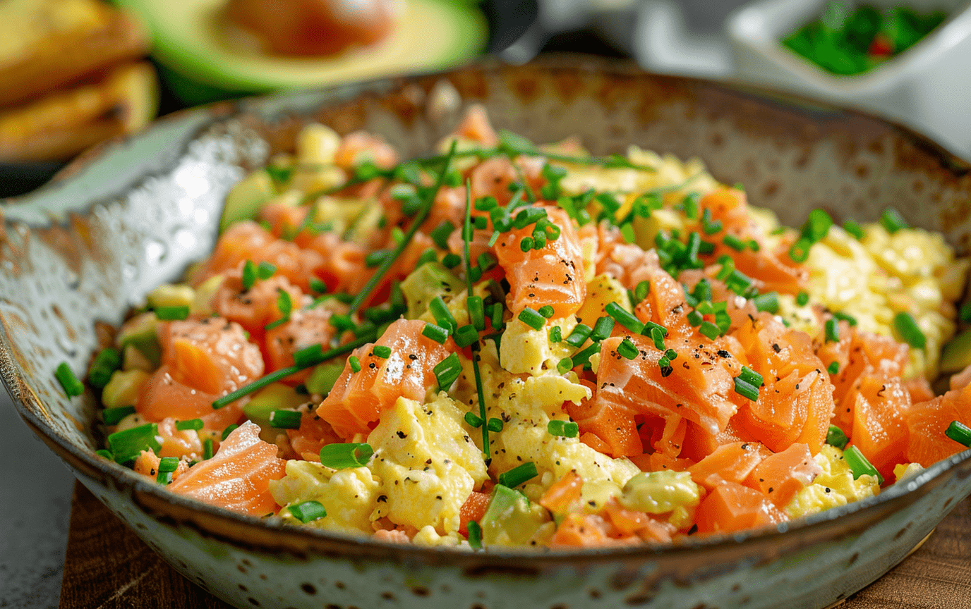 Healthy Salmon Egg Scramble - SoyRice Kitchen
