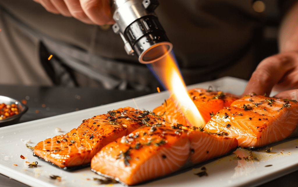 Healthy Torched Salmon Sushi - SoyRice Kitchen