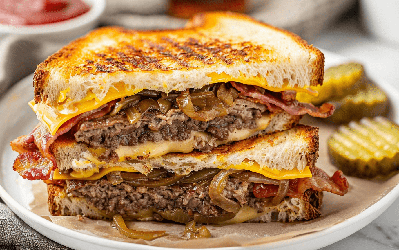 Easy Waffle House Texas Bacon Patty Melt - SoyRice Kitchen