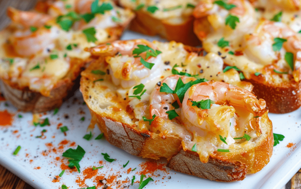 Cheesy Cajun Shrimp Toast - SoyRice Kitchen