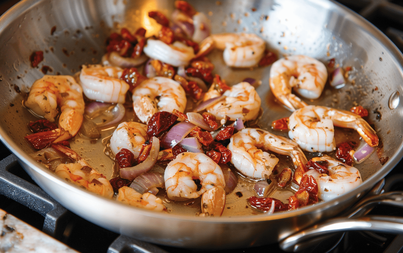 Quick Fiery Shrimp Pasta - SoyRice Kitchen