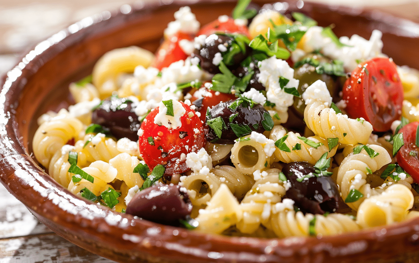 Cavatappi Mediterranean Delight - SoyRice Kitchen