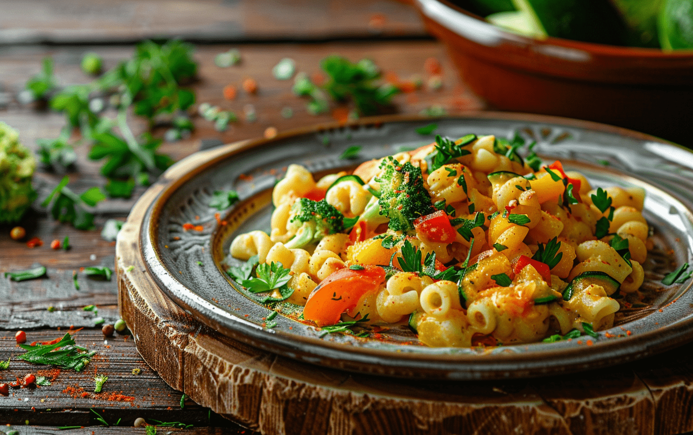 Caribbean Cavatappi Delight - SoyRice Kitchen
