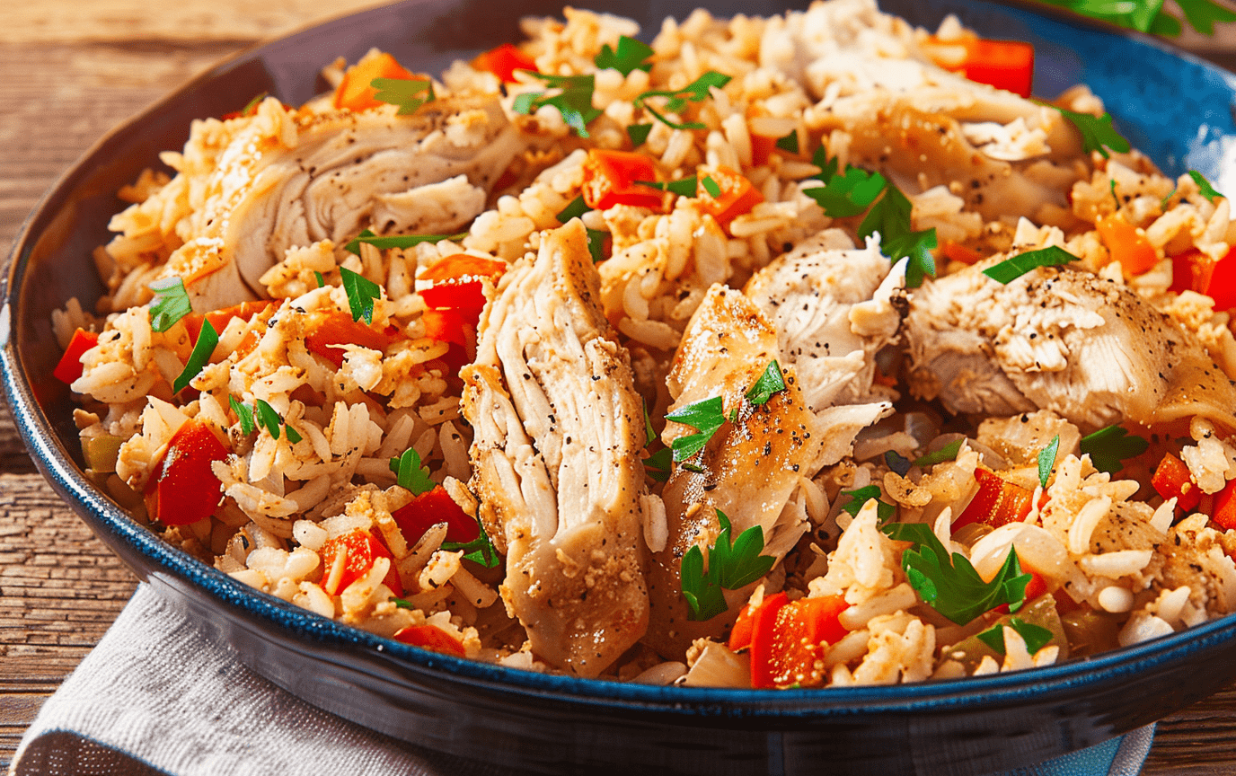 Simple Skillet Chicken and Rice - SoyRice Kitchen