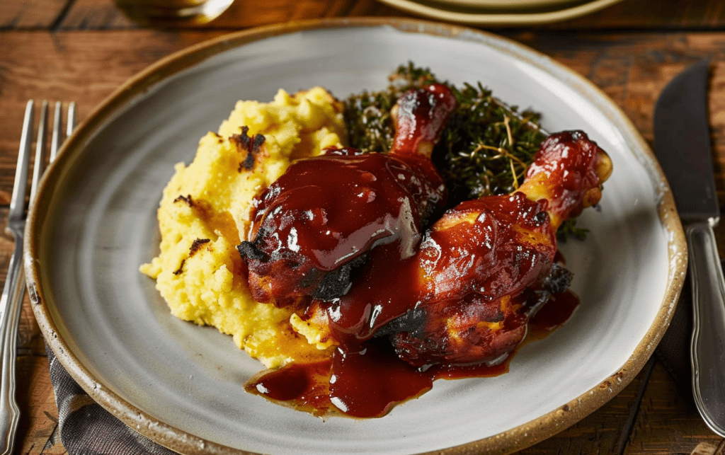 Easy Smoky Chicken and Cheesy Polenta - SoyRice Kitchen