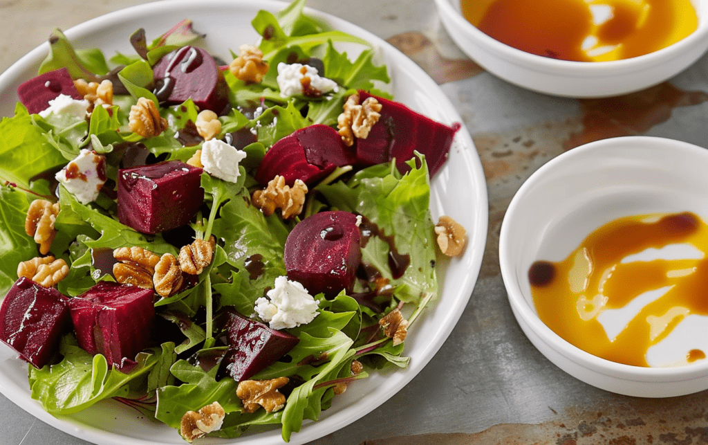 Beet and Goat Cheese Salad - SoyRice Kitchen