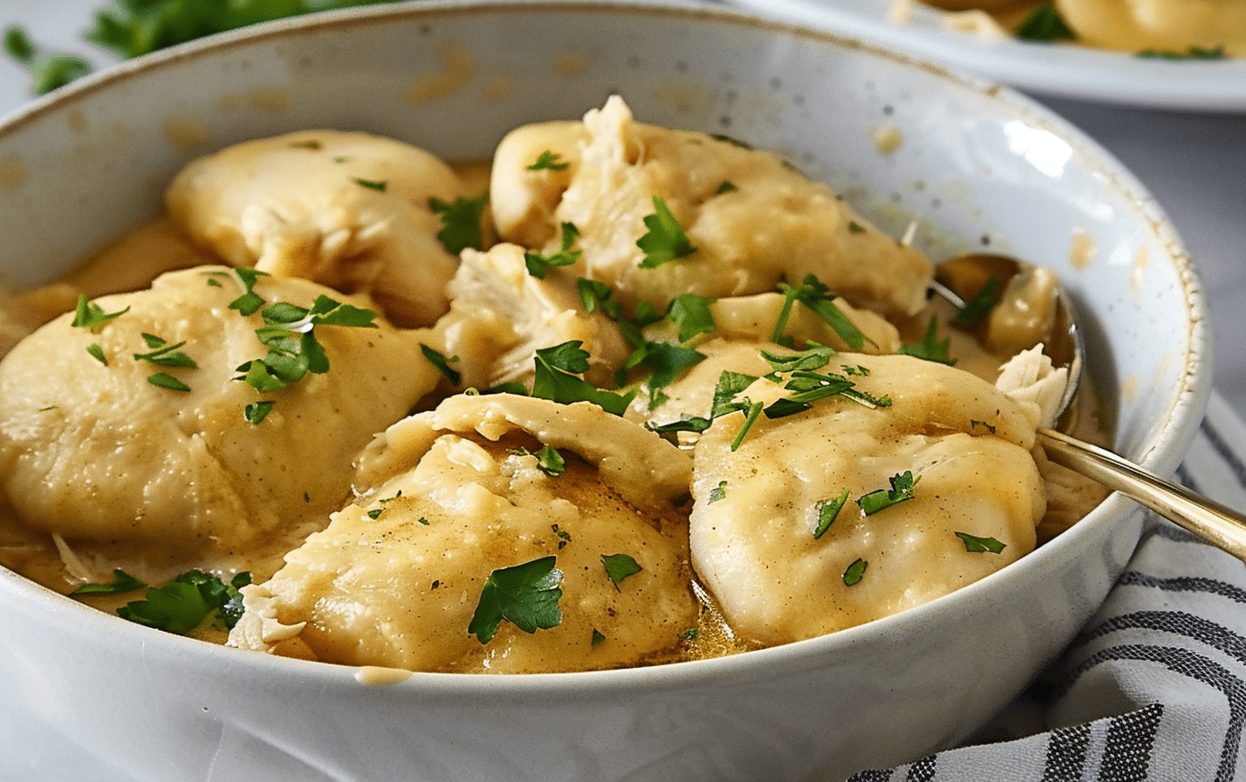 Easy Slow Cooker Chicken and Dumplings - SoyRice Kitchen