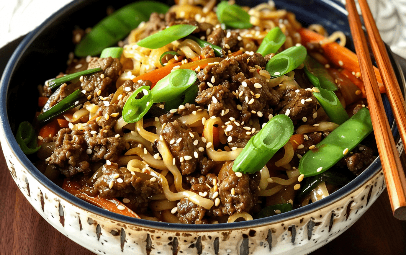 Easy Asian Beef Ramen Skillet - SoyRice Kitchen