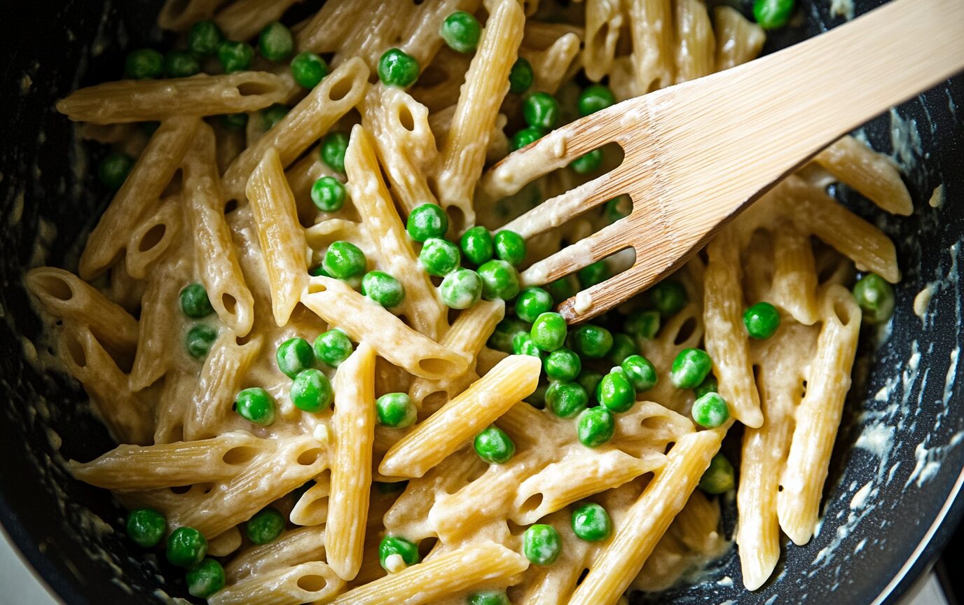 Creamy One-Pan Pasta with Ham and Peas - SoyRice Kitchen