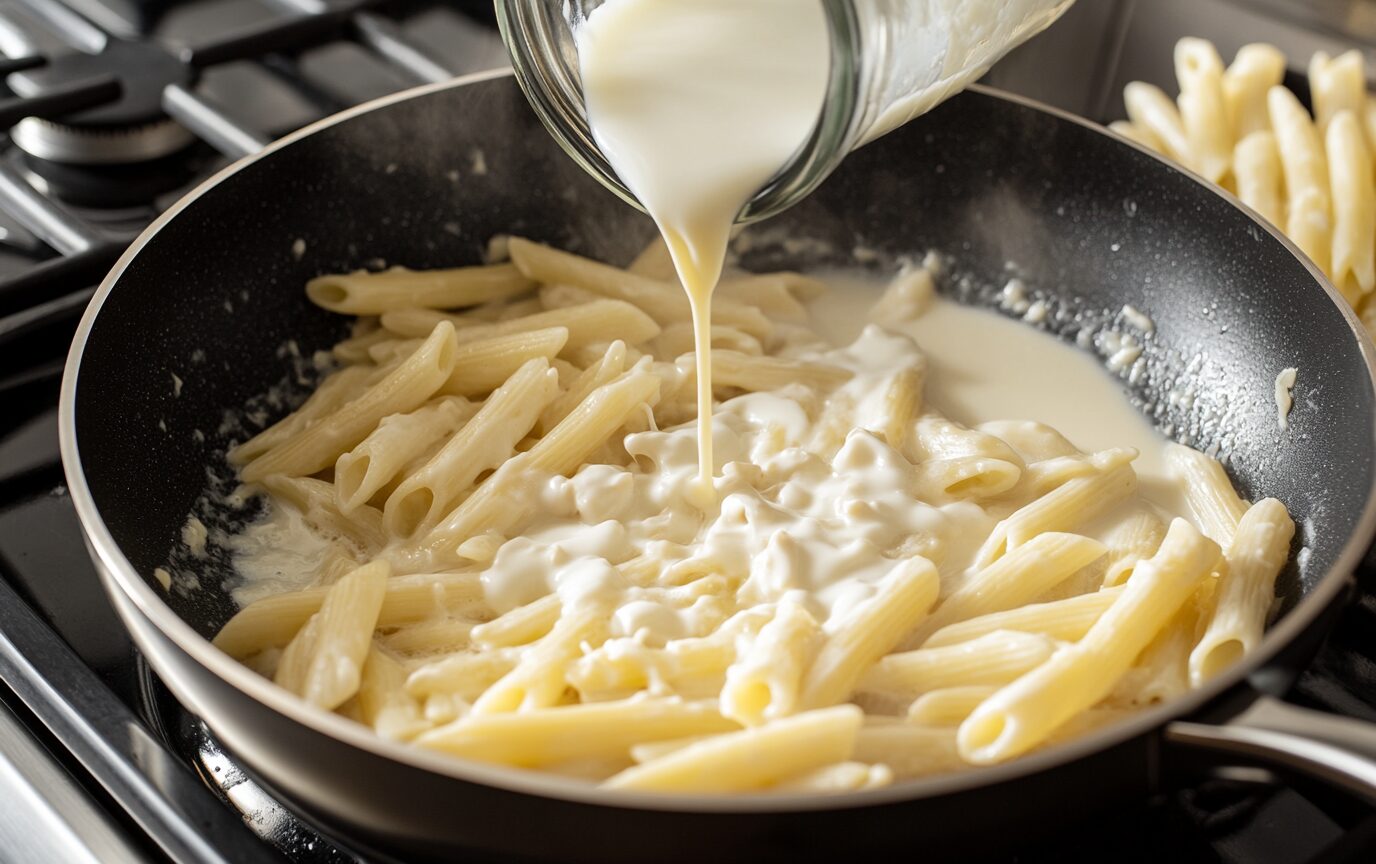 Creamy One-Pan Pasta with Ham and Peas - SoyRice Kitchen