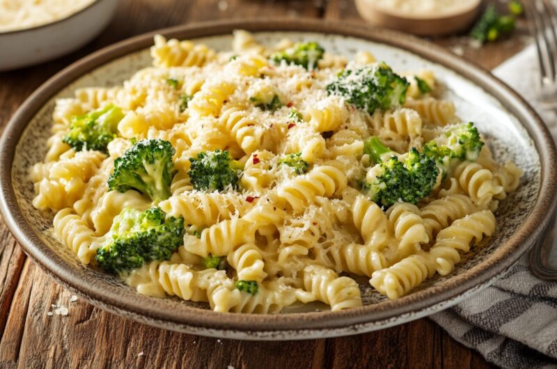 Cheesy Broccoli Fusilli - SoyRice Kitchen