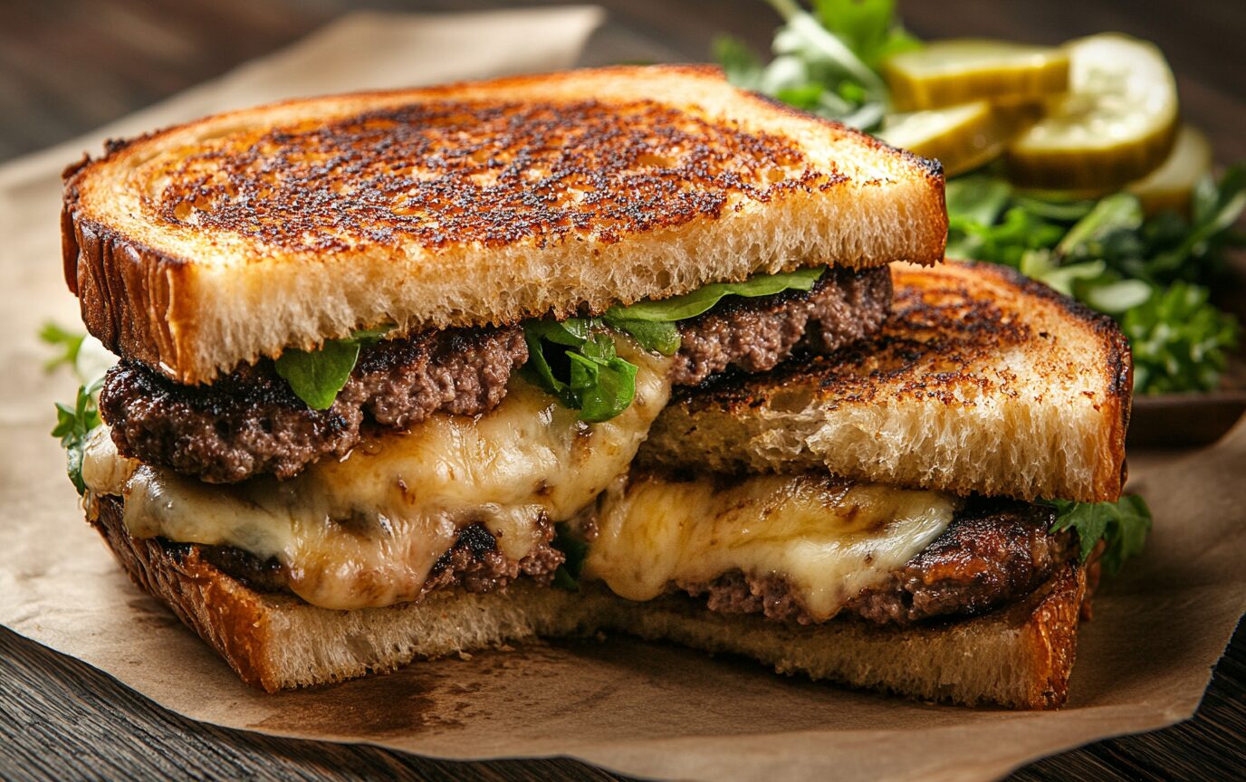 Perfect Smoky Scallion Patty Melt - SoyRice Kitchen