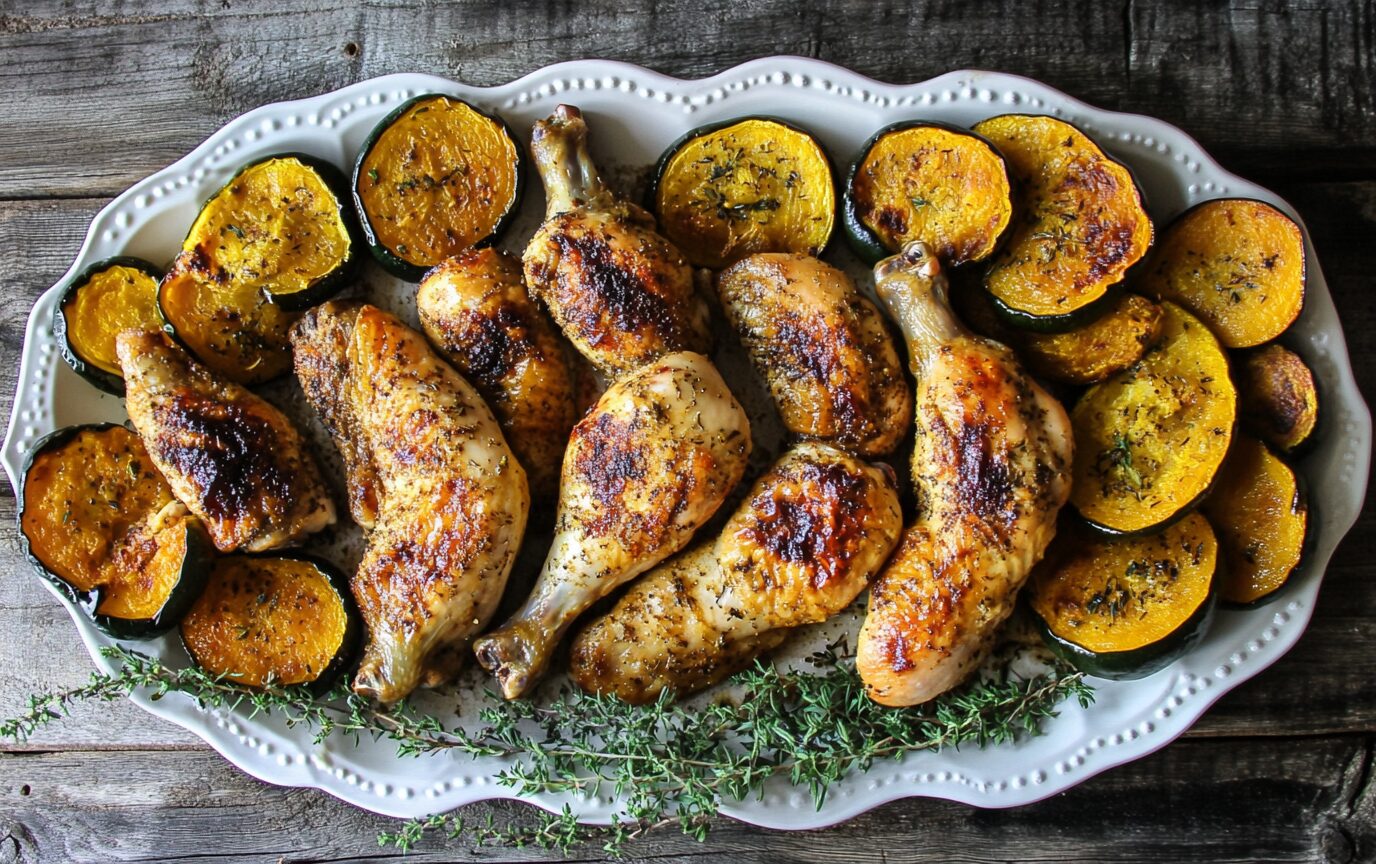 Perfect Herbed Roast Chicken with Acorn Squash and Sumac Butter ...