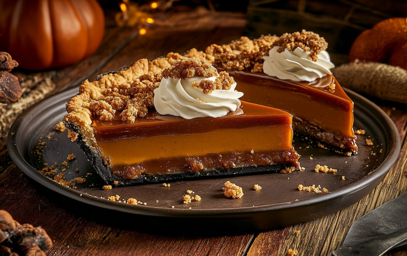 Pumpkin Caramel Delight Pie - SoyRice Kitchen