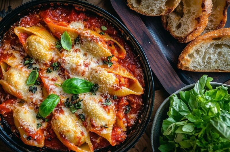 Cheese Stuffed Pasta Shells - SoyRice Kitchen