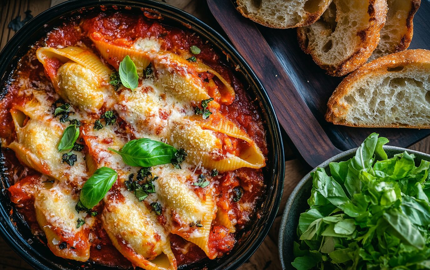 Cheese Stuffed Pasta Shells - SoyRice Kitchen