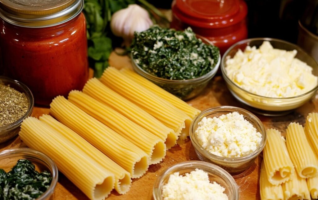 Cheesy Spinach Stuffed Manicotti - SoyRice Kitchen