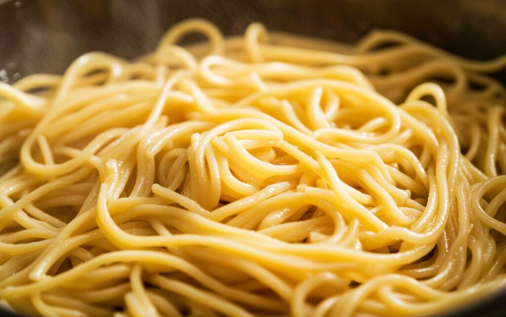 Tangy Garlic Sesame Pasta - SoyRice Kitchen