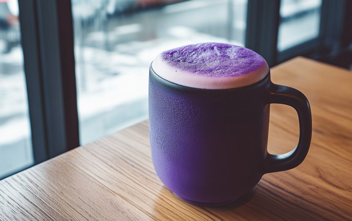 Purple Ube Coffee with Creamy Ube Foam - SoyRice Kitchen