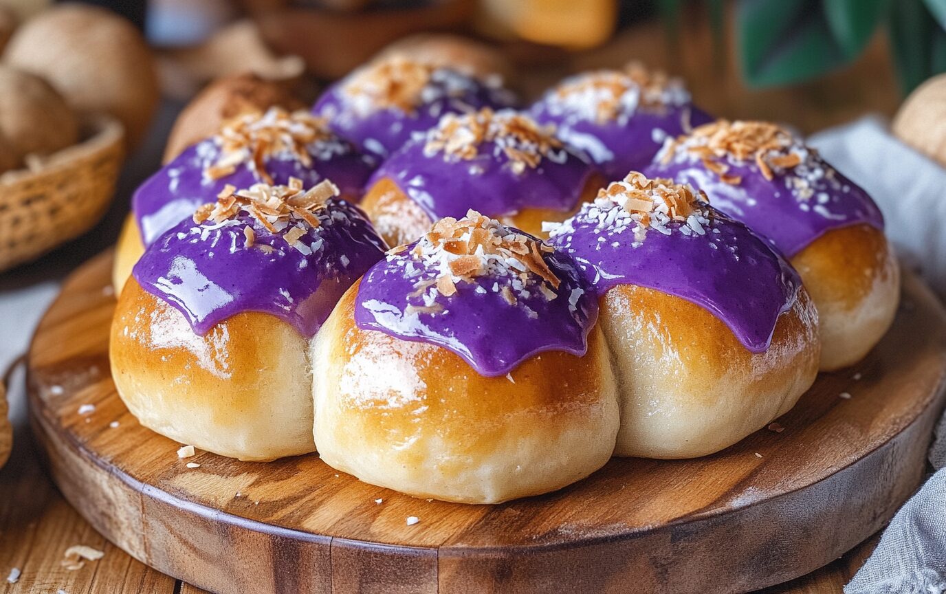 Purple Sweet Bread Rolls - SoyRice Kitchen